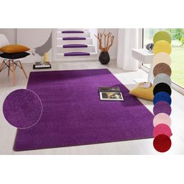 Teppich Hanse Home, B:200cm H:7mm L:280cm, lila, Kunstfaser, Wohnzimmer, Teppiche, "Fancy", Kurzflor, L&auml;ufer, uni, gekettelt, Wohnzimmer,