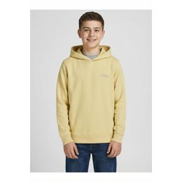 Jack & Jones Kinder Kapuzensweatshirt "JJCOLLEGE LOGO SWEAT HOOD JNR"sunlight, Gr. 164, JACK & JONES JUNIOR, bedruckt, unifarben, Sweatware, Obermaterial: 80%