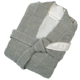 Bademantel Kayori, L:100cm, gr&uuml;n, Baumwolle, Hausm&auml;ntel, "Meguro", mit Stickereidruck