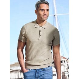 Lerros Herren Poloshirt "Lerros Strick-Polo mit klassisch gekn&ouml;pftem Kragen"tender beige melange, Gr. L, 100% Baumwolle, Shirts