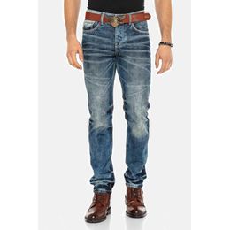 Cipo & Baxx CIPO & BAXX Herren 5-Pocket-Jeans "Jeans", blau, Gr. 36, unifarben, 100% Baumwolle, Jeans, in Straight-Fit, CD-328