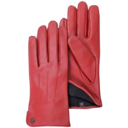 Pearlwood Damen Lederhandschuhe, rot, Gr. 7,5, unifarben, Schafsleder, Handschuhe, Seitenschlitze f&uuml;r komfortables Anziehen