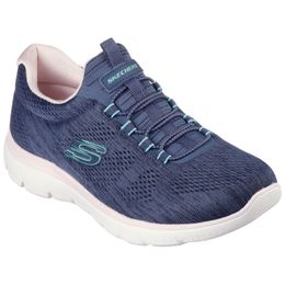 Skechers Damen Slip-On Sneaker "SUMMITS-FUN FLARE", Gr. 40, blau, Synthetik, Textil, meliert, Schuhe, Trainingsschuh in veganer Verarbeitung