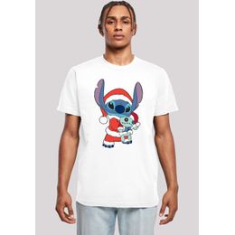 F4NT4STIC Herren T-Shirt "Disney Lilo & Stitch Christmas", wei&szlig;, Gr. XS, Obermaterial: 100% Baumwolle, Shirts, Print