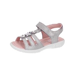 Ricosta Kinder Riemchensandalette "Ricosta Sandalen Leder/Textil", Gr. 29, grau, Leder, Textil, Schuhe
