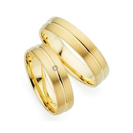 Phoenix PH&Ouml;NIX Damen Trauring "Schmuck Geschenk Gold 333 Trauring Ehering LIEBE versch. Varianten", 51, 0,01 SI = kleine Einschl&uuml;sse mit Brillant, Gelbgold