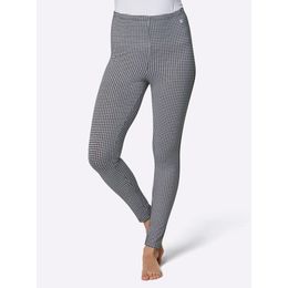 Damen Leggings, CREATION L PREMIUM, Gr. 52, schwarz-wei&szlig;, 95% Modal, 5% Elasthan, Hahnentrittmuster, gemustert, Hosen