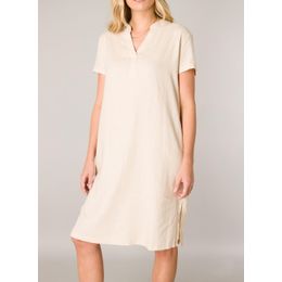 Base Level Damen Tunikakleid "Yacin", beige, Gr. 44, unifarben, Web, Obermaterial: 55% Leinen, 45% Viskose, Kleider, Sommerkleid mit Leinen