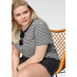 LEVI'S&reg; PLUS LEVI'S PLUS Damen T-Shirt "PL THE PERFECT", wei&szlig;, Gr. XXL, gestreift, Single Jersey, Obermaterial: 100% Baumwolle, Shirts, im Streifendesign