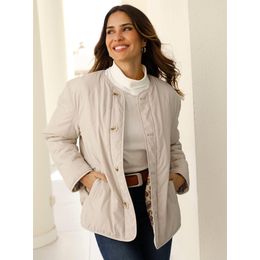 Classic Basics Damen Wendejacke, beige, Gr. 44, gemustert, mehrfarbig, unifarben, 100% Polyester, Wattierung:100% Polyester, Jacken