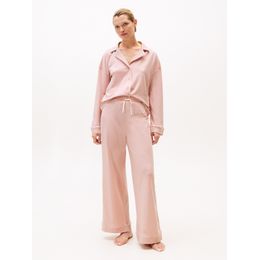 Damen Pyjama, Tommy Hilfiger Underwear, Gr. M, pink, Jersey, Obermaterial: 57% Baumwolle, 38% Modal, 5% Elasthan, Homewear-Sets, im Hemdblusenlook