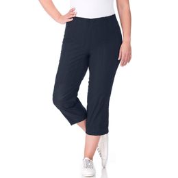 KjBRAND Damen Caprihose "Susie Capri Wash & Go", blau, Gr. 54, Web, Obermaterial: 47% Baumwolle, 45% Polyester, 6% Viskose, 2% Elasthan, Hosen,