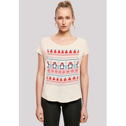 F4NT4STIC Damen T-Shirt "Christmas Pinguin Muster", wei&szlig;, Gr. M, Obermaterial: 100% Baumwolle, Shirts, Print