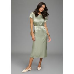 Laura Scott Damen Satinkleidsalbei, Gr. 36, gl&auml;nzend, Satin, Obermaterial: 100% Polyester. R&uuml;ckenteil: 95% Viskose, 5% Elasthan, Kleider, in moderner