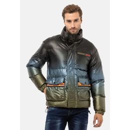 Cipo & Baxx CIPO & BAXX Herren Winterjacke "Jacke", gr&uuml;n, Gr. L, gemustert, 100% Polyester, Jacken, mit Farbverlauf-Muster