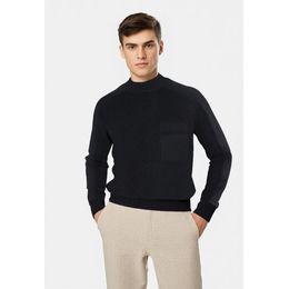 BOSS Orange Herren Strickpullover "Andern", schwarz, Gr. L, unifarben, Strick, Obermaterial: 70% Schurwolle, 30% Polyacryl, Pullover,
