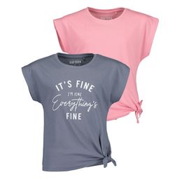 T-Shirt Blue Seven "Blue Seven 2er Pack M&auml;dchen T-Shirts", M&auml;dchen, Gr. 140, m001, multipack 1, 65% Polyester, 35% Baumwolle, normal, Rundhals, Shirts T-Shirt
