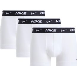 NIKE UNDERWEAR Damen Trunk "TRUNK 3PK", Gr. Lwei&szlig;, wei&szlig;, wei&szlig;, Jersey, Obermaterial: 95% Baumwolle, 5% Elasthan, Unterhosen, mit Logo-Elastikbund