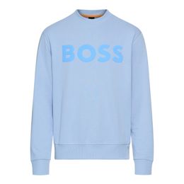 BOSS Orange Herren Sweatshirt "WeBasicCrew", blau, Gr. M, Sweatware, Obermaterial: 100% Baumwolle, Sweatshirts, mit Rundhalsausschnitt