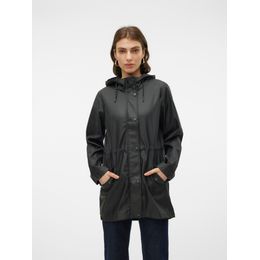 V&eacute;ro Moda VERO MODA Damen Regenjacke "VMMALOU COATED JACKET", schwarz, Gr. M, unifarben, Web, Obermaterial: 100% Polyester, Jacken, wasserabweisende