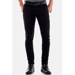 Cipo & Baxx CIPO & BAXX Herren 5-Pocket-Jeans "Jeans", schwarz, Basic, Gr. 29, unifarben, 98% Baumwolle, 2% Elasthan, Jeans, im Straight Fit