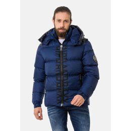Cipo & Baxx CIPO & BAXX Herren Winterjacke "Winterjacke", blau, Gr. S, unifarben, 100% Polyester, Jacken, mit modischen Schriftzug