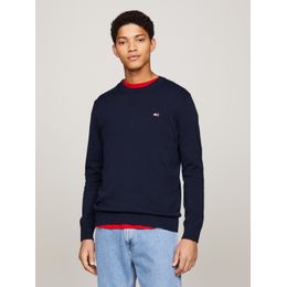 Tommy Jeans "TJM SLIM ESSENTIAL LIGHT SWEATER" mit Flag-Patch