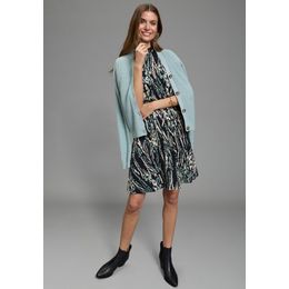 Laura Scott Damen Sommerkleidschwarz, petrol, Gr. 38, gemustert, Jersey, Obermaterial: 95% Viskose, 5% Elasthan, Kleider, hoch geschlossener