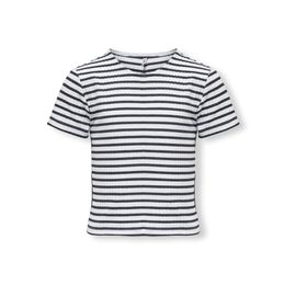 KIDS Only M&auml;dchen T-Shirt "KOGNELLA STRIPED S/S O-NECK TOP JRS", blau, Gr. 146, geringelt, gestreift, Jersey, Obermaterial: 65% Polyester, 30%