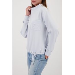 monari Damen Sweatshirt "Sweatshirt Basic Schmuckdetail"ice blau, Gr. 44, unifarben, Sweatware, Obermaterial: 52% Modal, 42% Polyester, 6% Elasthan,