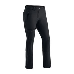 Maier Sports Damen Softshellhose "Adakit W", schwarz, Gr. 18, Vorderseite: 92% Polyester, 8% Elasthan. R&uuml;ckseite: 100% Polyester, Hosen, Damen