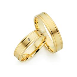 Phoenix PH&Ouml;NIX Damen Trauring "Schmuck Geschenk Gold 333 Trauring Ehering LIEBE versch. Varianten", 51, 0,01 SI = kleine Einschl&uuml;sse mit Brillant, Gelbgold