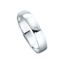Firetti Damen Trauring "Schmuck Geschenk Gold Hochzeit Ehering Trauring "LIEBE"", 22, 0,01 SI = kleine Einschl&uuml;sse mit Brillant, Wei&szlig;gold 375, 4mm,