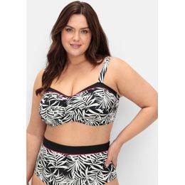 sheego Damen Bustier-Bikini-Top, schwarz, Gr. 52, Elasthan, Polyamid, Bikini-Oberteile