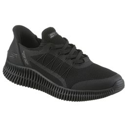 Skechers Damen Sneaker "BOBS GEO LITE-FIXED EDGE", Gr. 46, schwarz, Lederimitat, Textil, unifarben, Schuhe, Freizeitschuh, Trainingsschuh mit Slip-ins