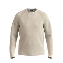 OLYMP Herren Rundhalspullover "Waffle Structure", beige, Gr. XL, Strick, Obermaterial: 89% Baumwolle, 11% Polyamid, Pullover, Rundhals, casual,