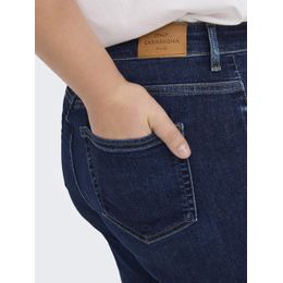 Only CARMAKOMA Damen High-waist-Jeans "CARWILLY HW WIDE JEANS CRO NOOS", blau, Gr. 50, Denim/Jeans, Obermaterial: 92% Baumwolle, 6% Elastomultiester,