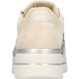 Waldl&auml;ufer WALDL&Auml;UFER Damen Schn&uuml;rschuh "K-Luana-Soft", Gr. 8, beige, Nappaleder, Nubukleder, Textil, Veloursleder, Reptilienpr&auml;gung, kontrastfarbene Details,