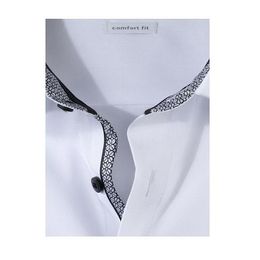 OLYMP Herren Businesshemd "Luxor comfort fit", schwarz-wei&szlig;, Gr. 47, kontrastfarbene Details, Web, Obermaterial: 100% Baumwolle, Hemden