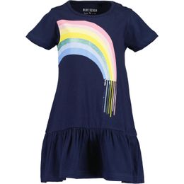Blue Seven M&auml;dchen Jerseykleid "M&auml;dchen Kleid mit Regenbogen"5640, ultramarin, Gr. 134, 100% Baumwolle, Kleider