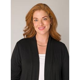 Damen Strickjacke "Ayla", schwarz, Gr. 50, Base Level Curvy, unifarben, Strick, Obermaterial: 94% Viskose, 6% Elasthan, Strickjacken, Gro&szlig;e Gr&ouml;&szlig;en