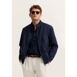 Bugatti Herren Blouson "Regular Fit"390, marine, Gr. 48, unifarben, 35% Baumwolle, 35% Lyocell, 30% Polyester, Jacken, mit Strick-Eins&auml;tzen und