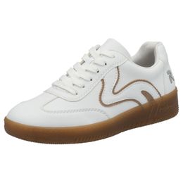 RIEKER SPORT Damen Plateausneaker, Gr. 37, gelb, Lederimitat, Schuhe, Freizeitschuh, Halbschuh, Schn&uuml;rschuh in veganer Verarbeitung