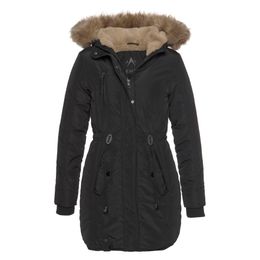 ALPENBLITZ Damen Parka "Wintercharme", schwarz, Gr. 34, Web, Obermaterial: 100% Polyester. Besatz: 80% Polyacryl, 20% Polyester. B&uuml;ndchen: 95%
