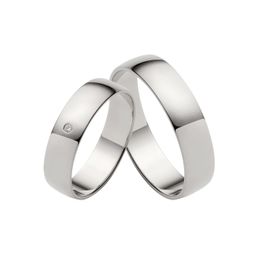 Firetti Damen Trauring "Schmuck Geschenk Gold Hochzeit Ehering Trauring "LIEBE"", 16.5, ohne Brillant, Wei&szlig;gold 375, 5mm, wei&szlig;, Wei&szlig;gold 375,