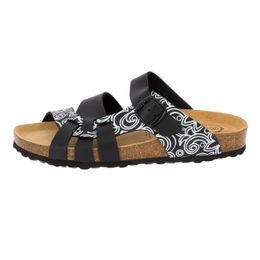 Lico Damen Pantolette "Pantolette Bioline Lady Soft", Gr. 37, schwarz-wei&szlig;, Synthetik, Schuhe