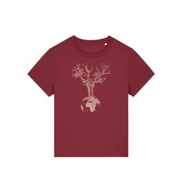 Life-tree Shirt 'Organic Fairwear Weltenbaum' female Red size S