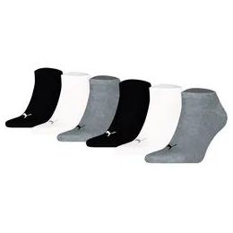 Sneakersocken Puma "Socken Sneaker Plain ECOM 6P 6er Pack", Herren, Gr. 47-49, bunt (schwarz, wei&szlig;, grau), Obermaterial: 66% Baumwolle CO. 18% Polyamid PA. 14% Polyester PES. 2% Elasthan EL., Socken Sneakersocken
