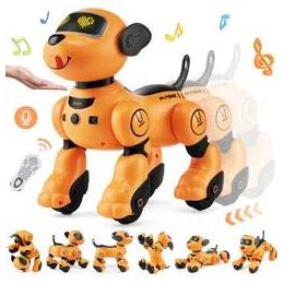 VEVOR Ferngesteuertes Roboter-Hundespielzeug, 2,4 GHz RC-Hund, programmierbares intelligentes interaktives Roboter-Haustier f&uuml;r Kinder mit Folgefunktion, Ber&uuml;hrungs- und Sprachsteuerung, singendes, tanzendes RC-Stunt-Spielzeug f&uuml;r Jungen und M&auml;dchen ab 3 Jahren