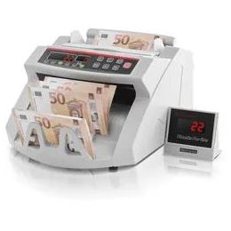 VEVOR FJ0288 Geldz&auml;hlmaschine Wei&szlig; mit Echtheitpr&uuml;fung, Banknotenz&auml;hler 1000 St&uuml;ck/min mit UV- und MG-Systemen, 7 kg mit LED-Bildschirm f&uuml;r Euro, Dollar, Pfund (26 x 23,5 x 17 cm)